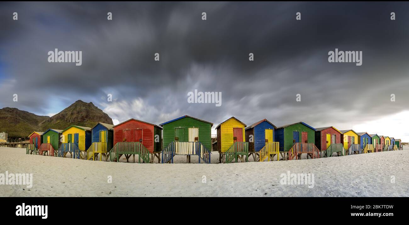 changing rooms muizenberg colorful Stock Photo - Alamy