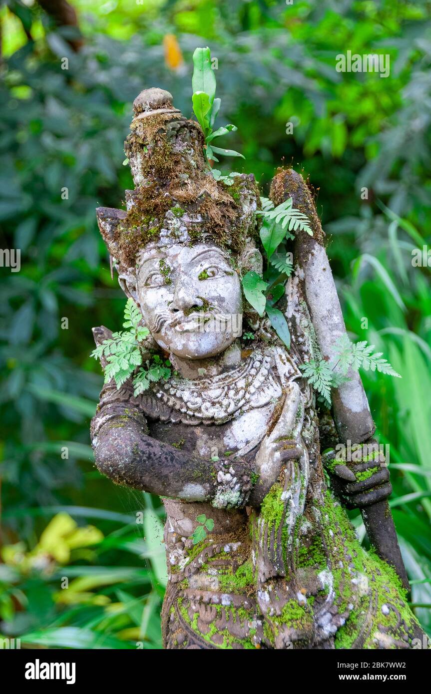 Stone devotional statue at Tirta Empul Holy Springs Bali Indonesia ...