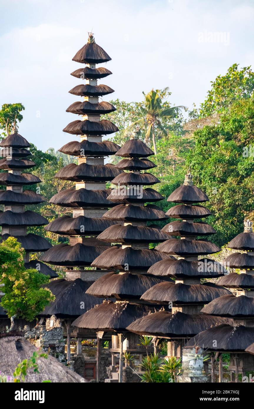 Traditional roof details at Pura Taman Ayun Temple Bali Indonesia Stock ...