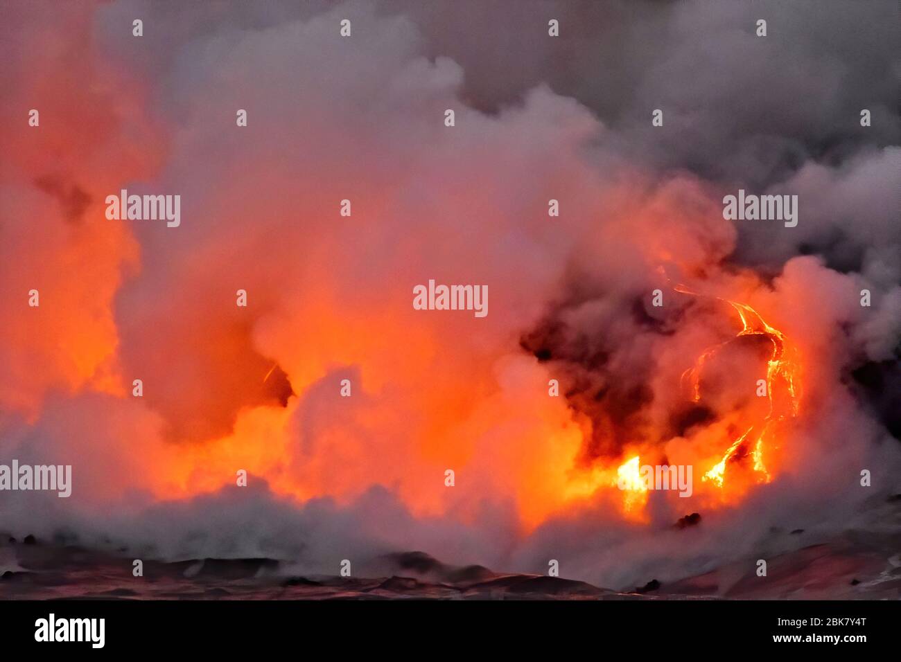 Hawaii, Big Island, Volcano National Park, Volcano near Kalapana Stock ...