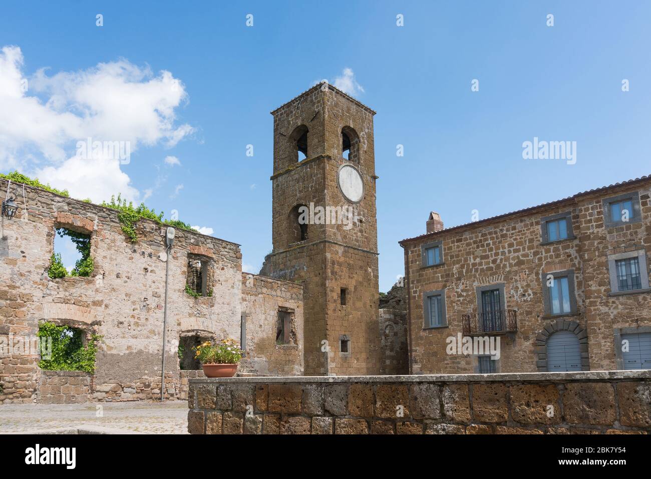Celleno,Italy-april 30,2018:Walking through the ruins of the ghost ...