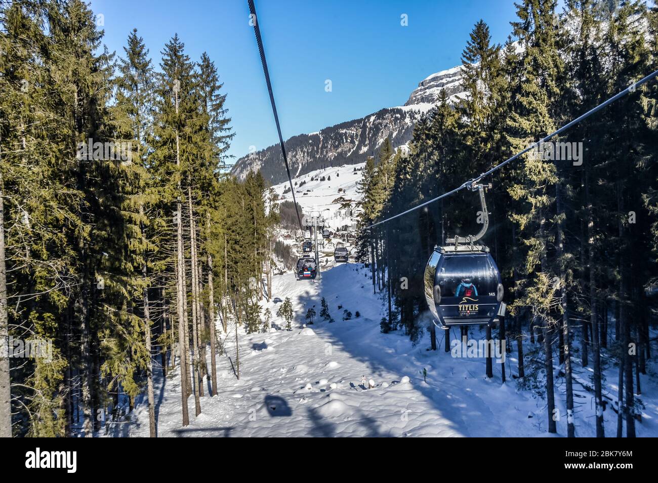 Snow and winter in Switzerland at Mount or Mt Titlis near Engelberg ...