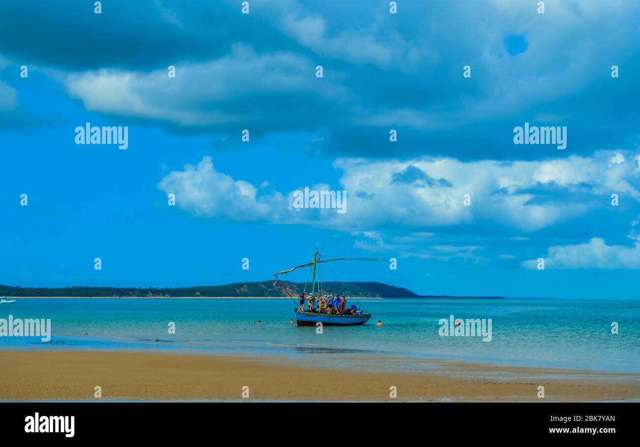 Pristine and Turquoise blue green beach under blue sky Portuguese ...