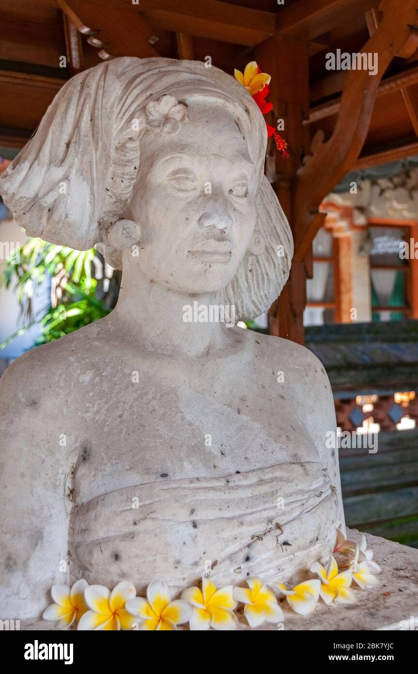 Stone statue of Ni Pollok at Le Mayeur Museum Sanur Bali Indonesia ...