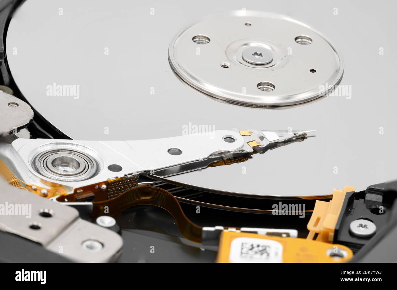 Computer hard drive. Close-up of disassembled hard drive Stock Photo ...