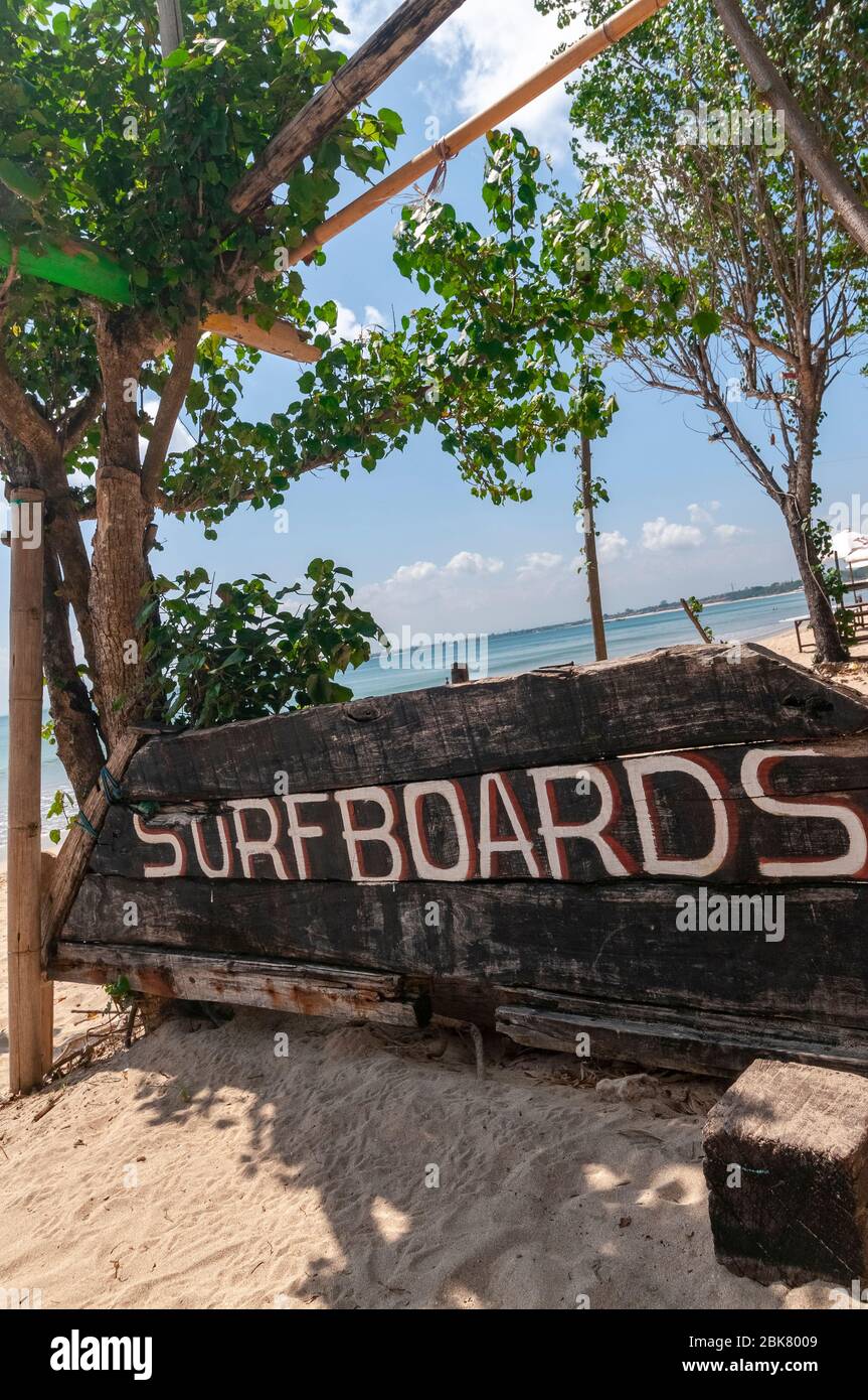 Surf shack at Jimbaran Beach Bali Indonesia Stock Photo - Alamy