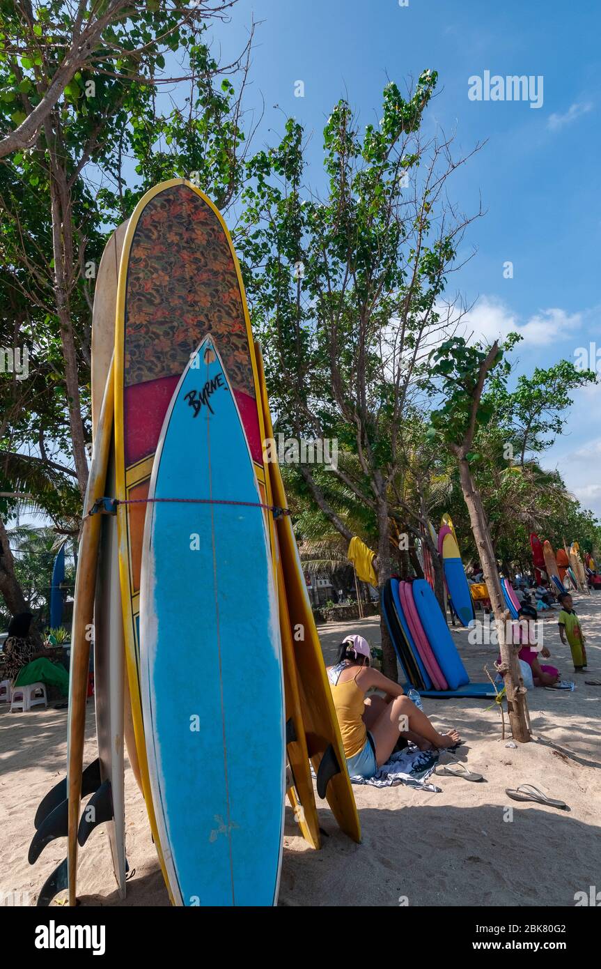 Surfboards on Kuta Beach Bali Indonesia Stock Photo - Alamy