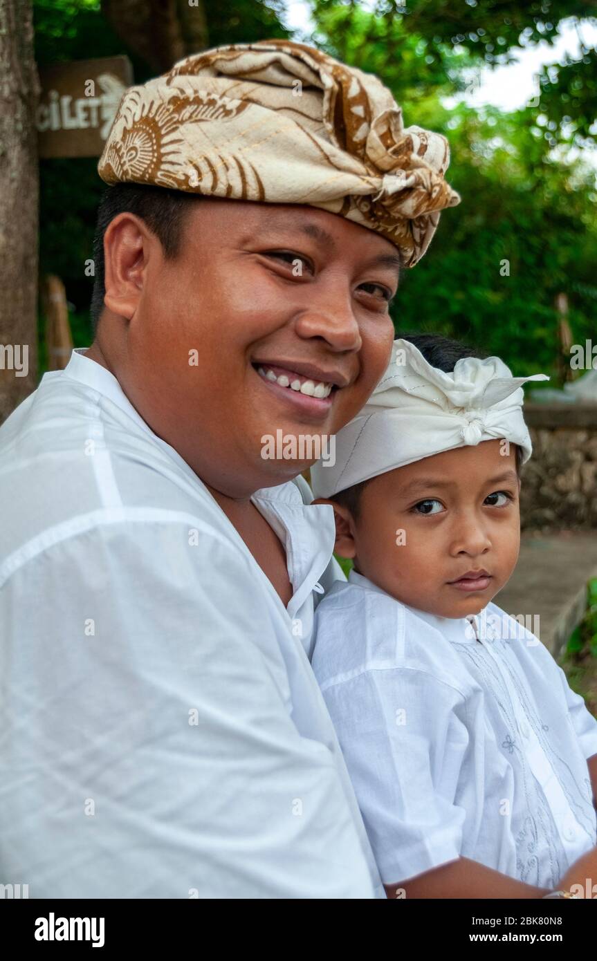 Balinese father and son Bali Indonesia Stock Photo - Alamy