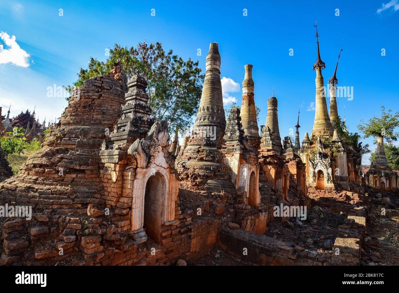 Shwe Indein Pagodas near Inle lake (Myanmar Stock Photo - Alamy