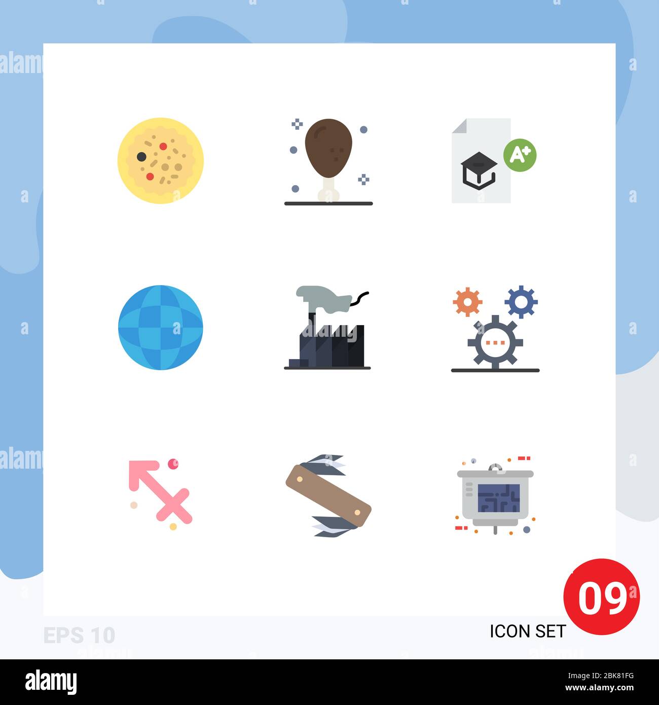 Set of 9 Modern UI Icons Symbols Signs for autocracy, geography ...