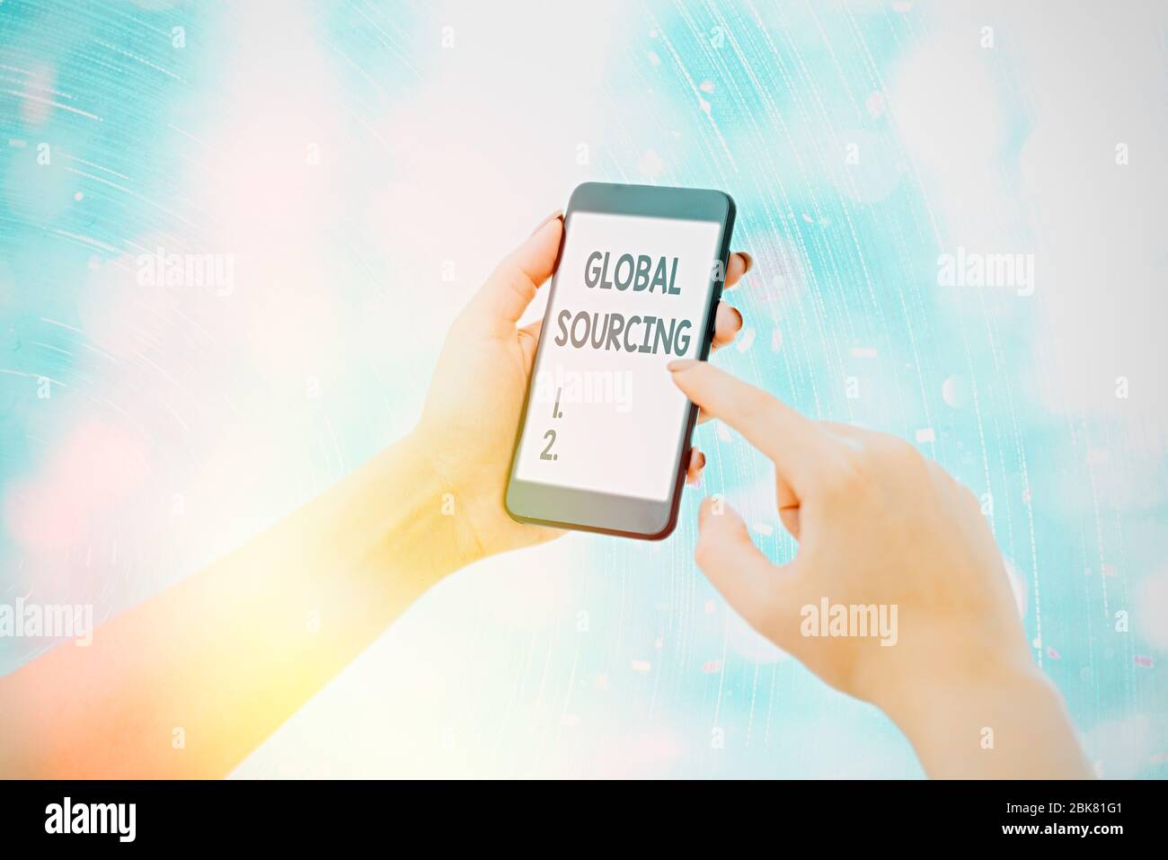 Conceptual hand writing showing Global Sourcing. Concept meaning ...