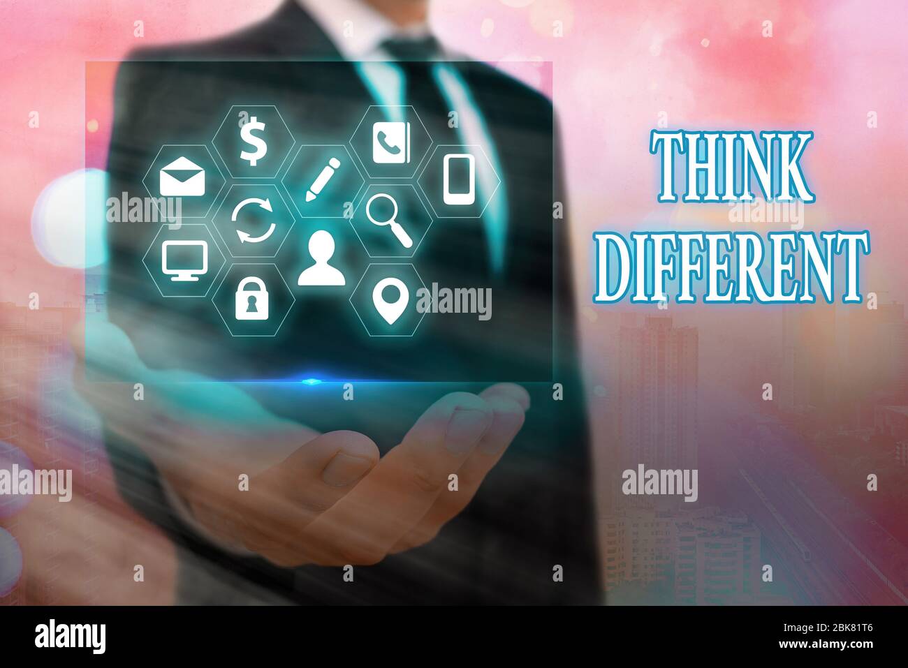 Text sign showing Think Different. Business photo text be unique with ...