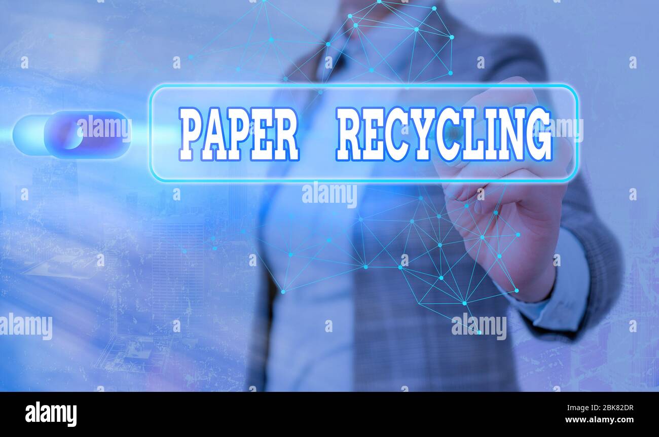 Writing note showing Paper Recycling. Business concept for Using the ...