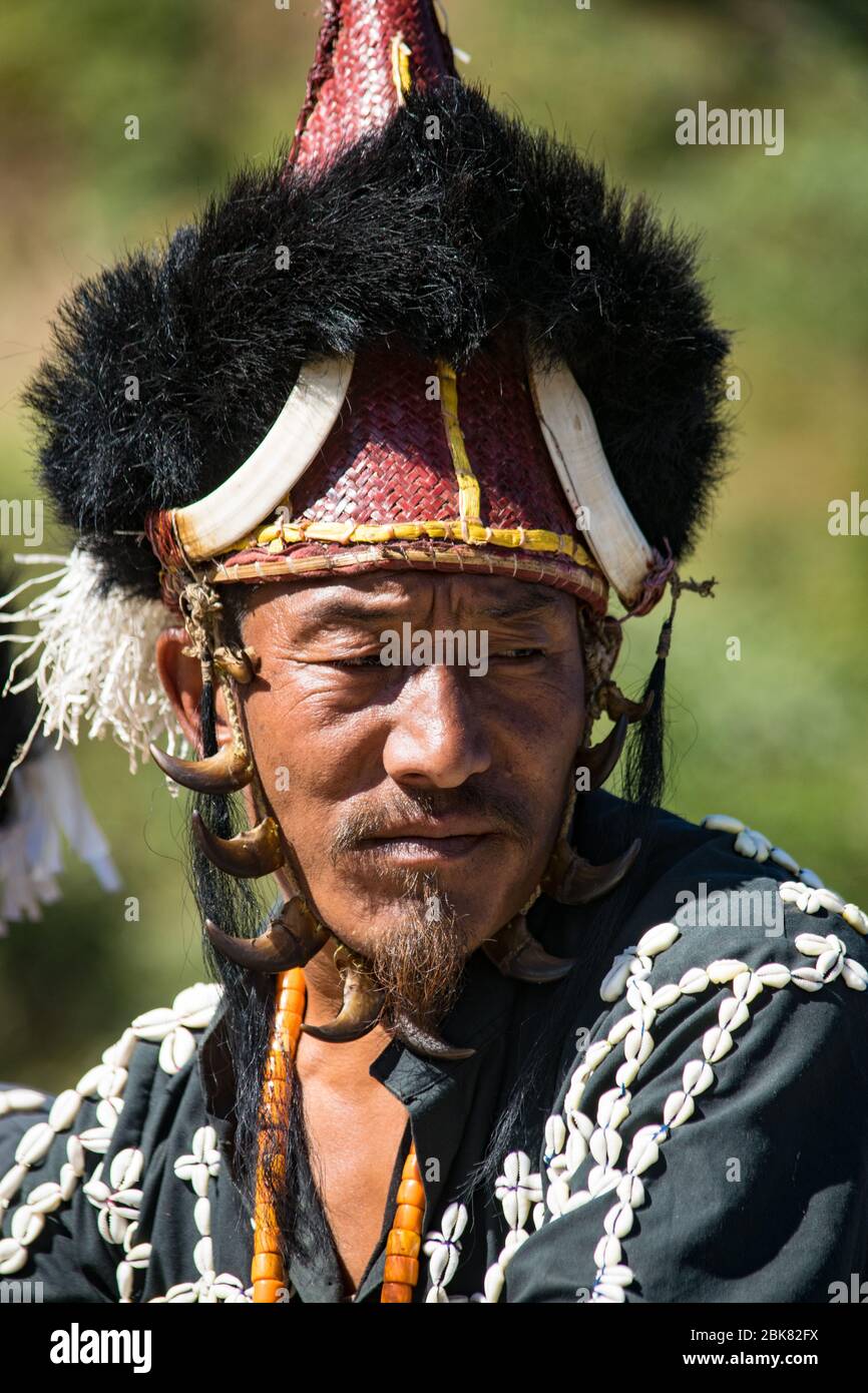 Naga warrior at Hornbill Festival Stock Photo - Alamy