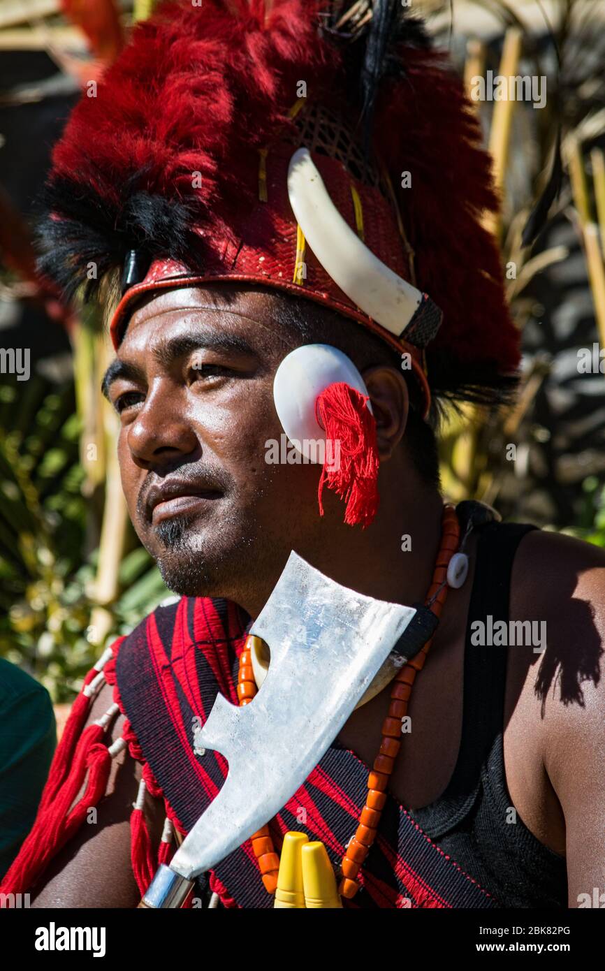 Naga warrior at Hornbill Festival Stock Photo - Alamy