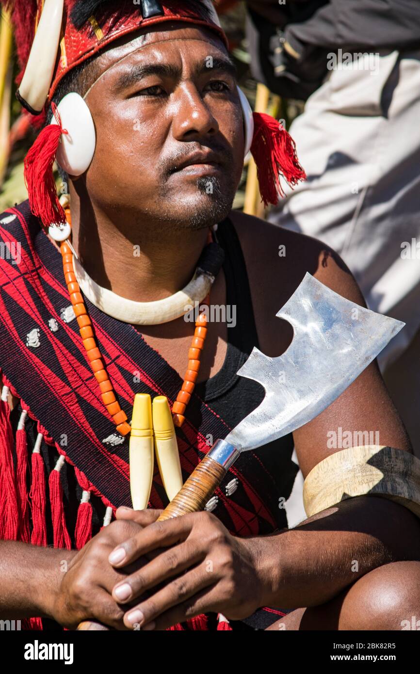 Rengma naga tribe at hornbill festival hi-res stock photography and ...