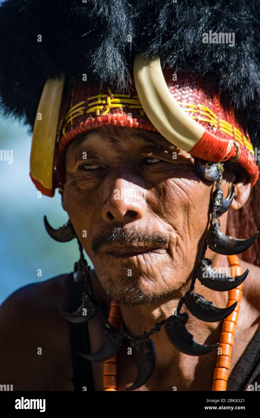 Naga warrior at Hornbill Festival Stock Photo - Alamy