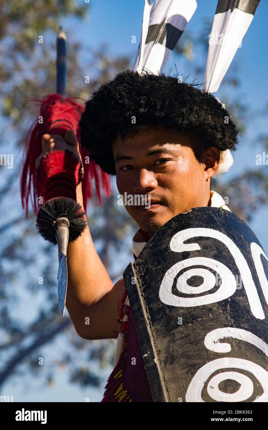 Naga warrior at Hornbill Festival Stock Photo - Alamy