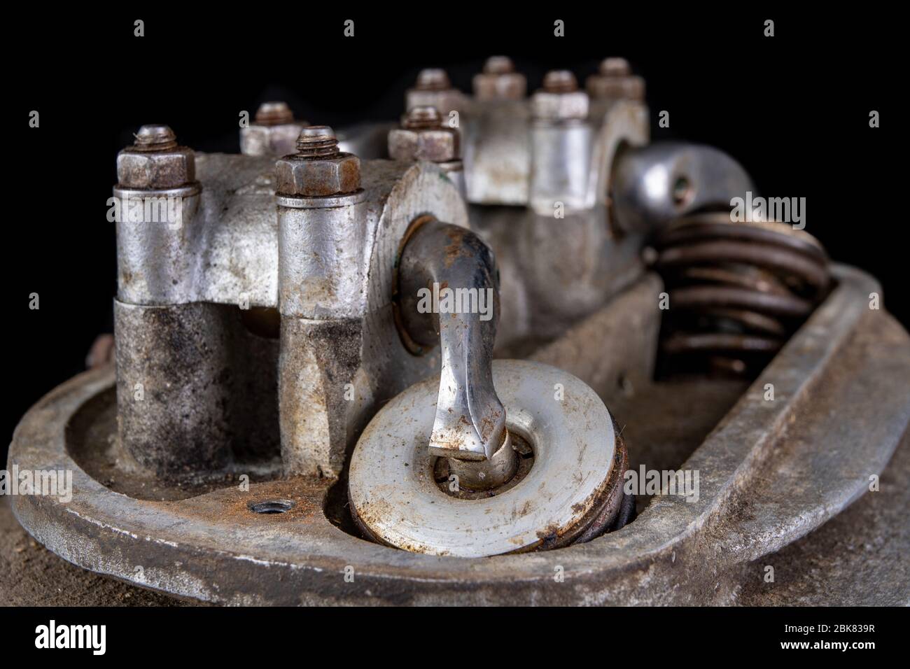 The valves of an internal combustion engine in a speedway motorcycle ...