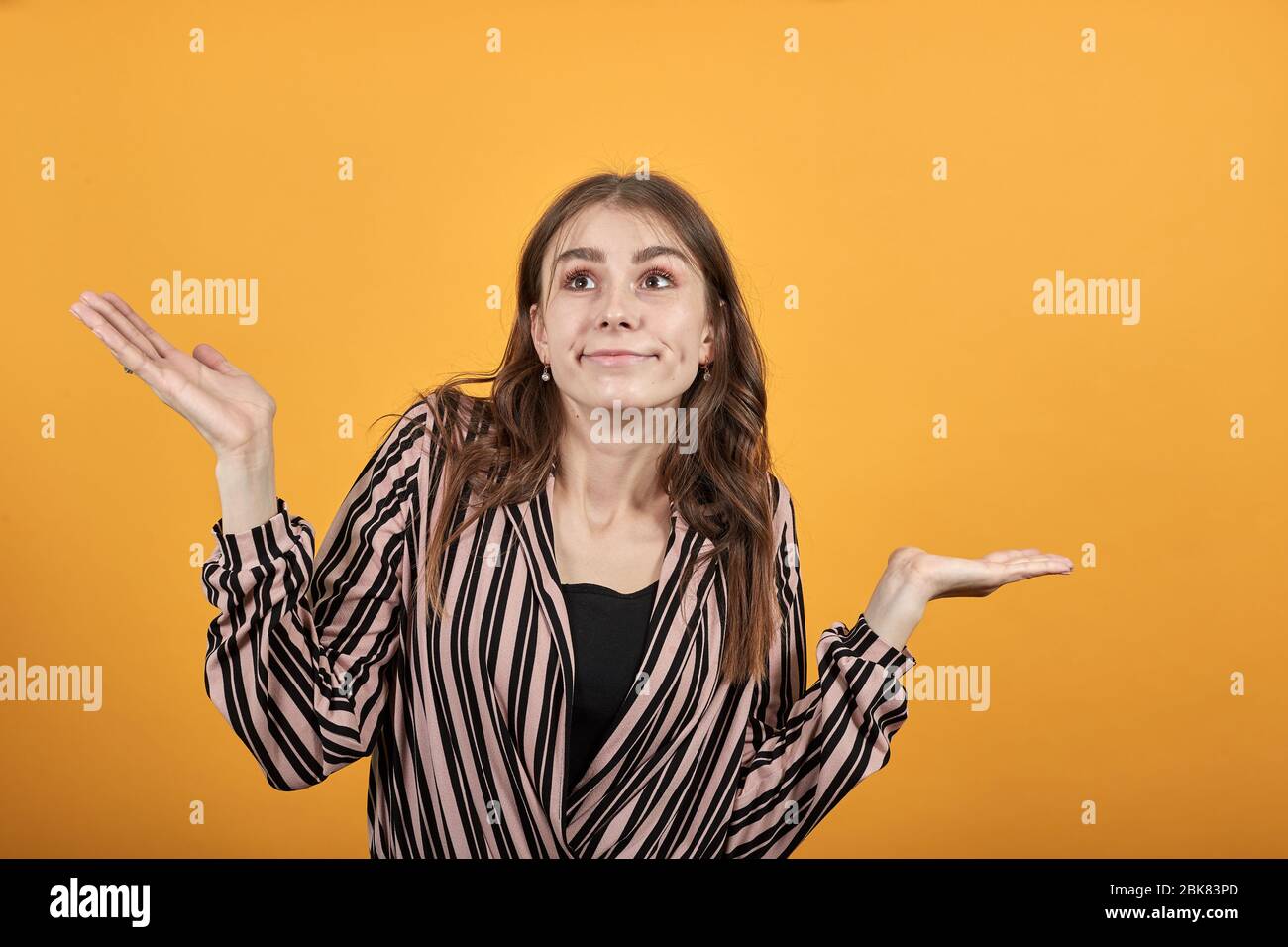 Surprised Girl Does Not Know How To React To The Situation, Spread Her ...