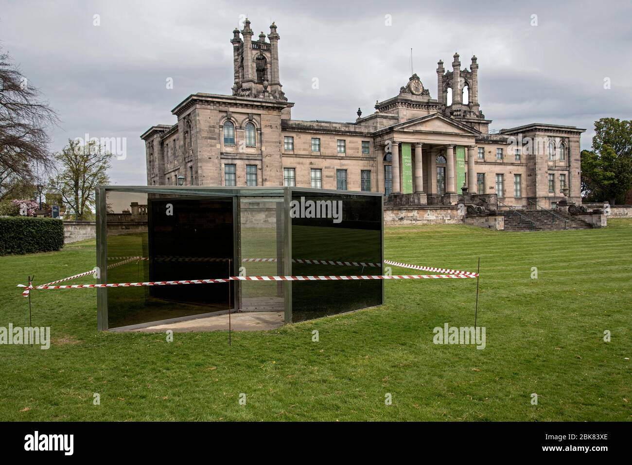 Art work by Dan Graham taped off at the Scottish Gallery Of Modern Art ...