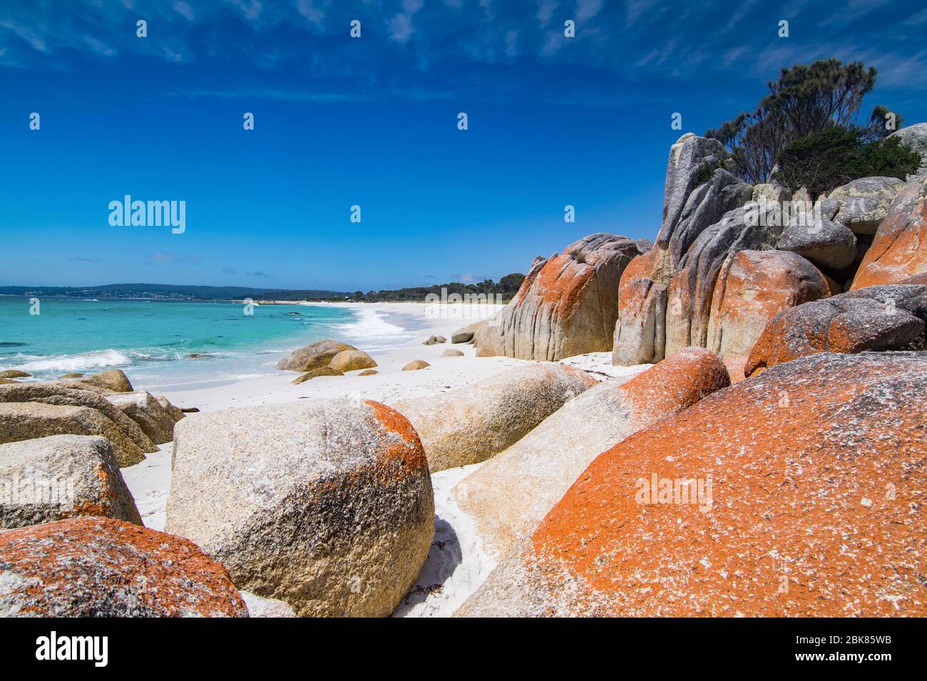 Rocks at the bay of fires in Tasmania Stock Photo - Alamy