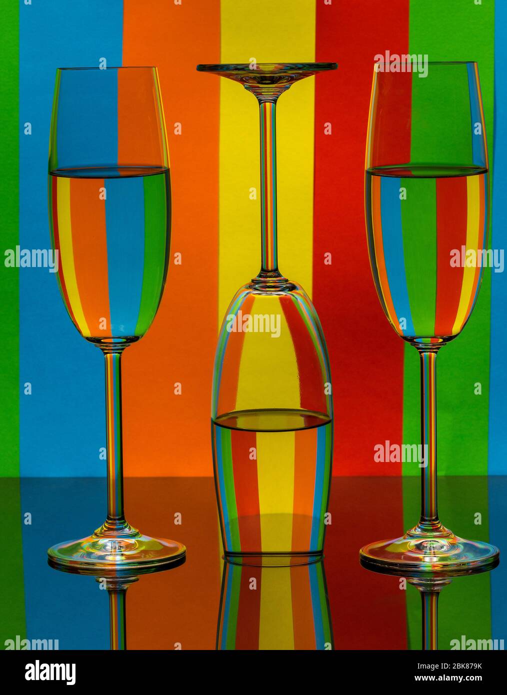 colored reflections in wine glass Stock Photo - Alamy