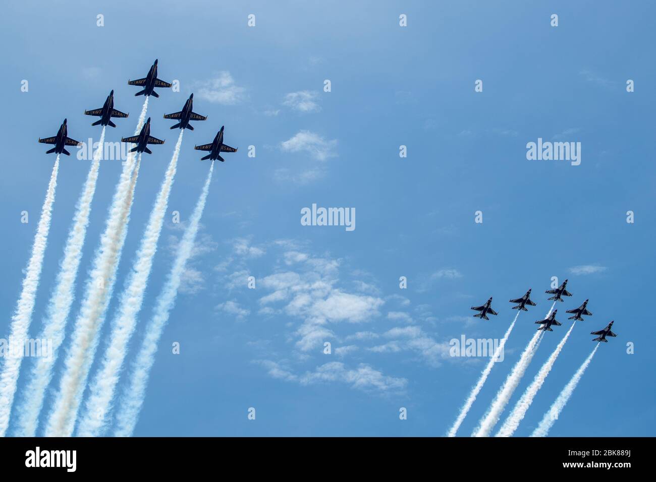 Washington DC, USA, 2nd May 2020, US Navy Blue Angels and US Air Force ...