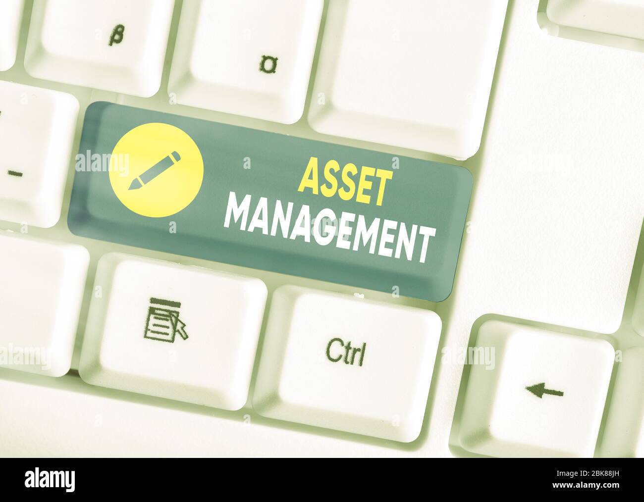 Writing note showing Asset Management. Business concept for systematic ...