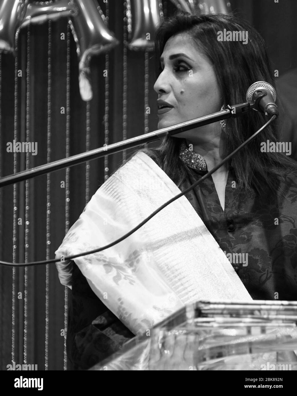 Female singer stage classical Black and White Stock Photos & Images - Alamy