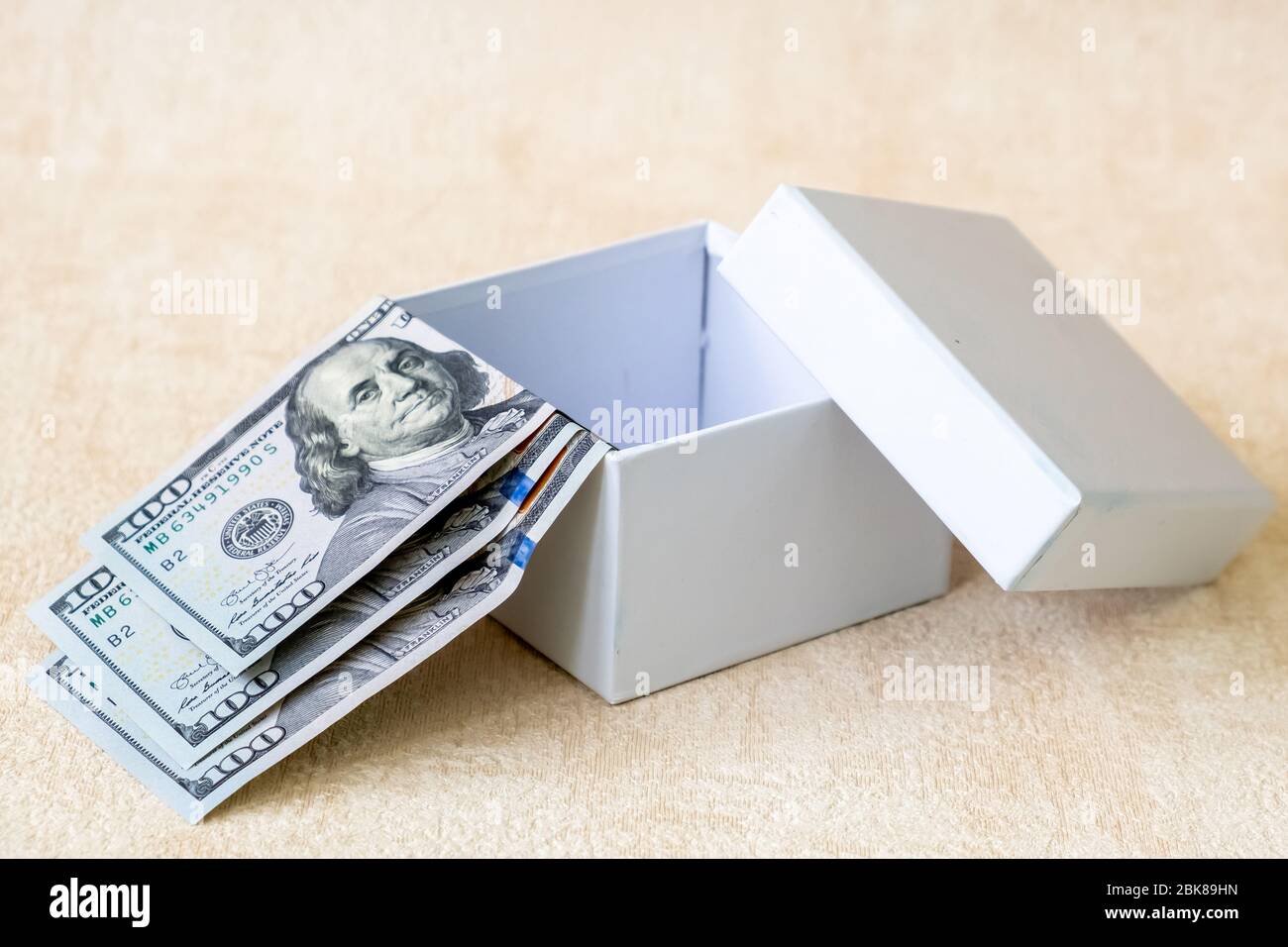 100 dollar bill hundred box hi-res stock photography and images - Alamy