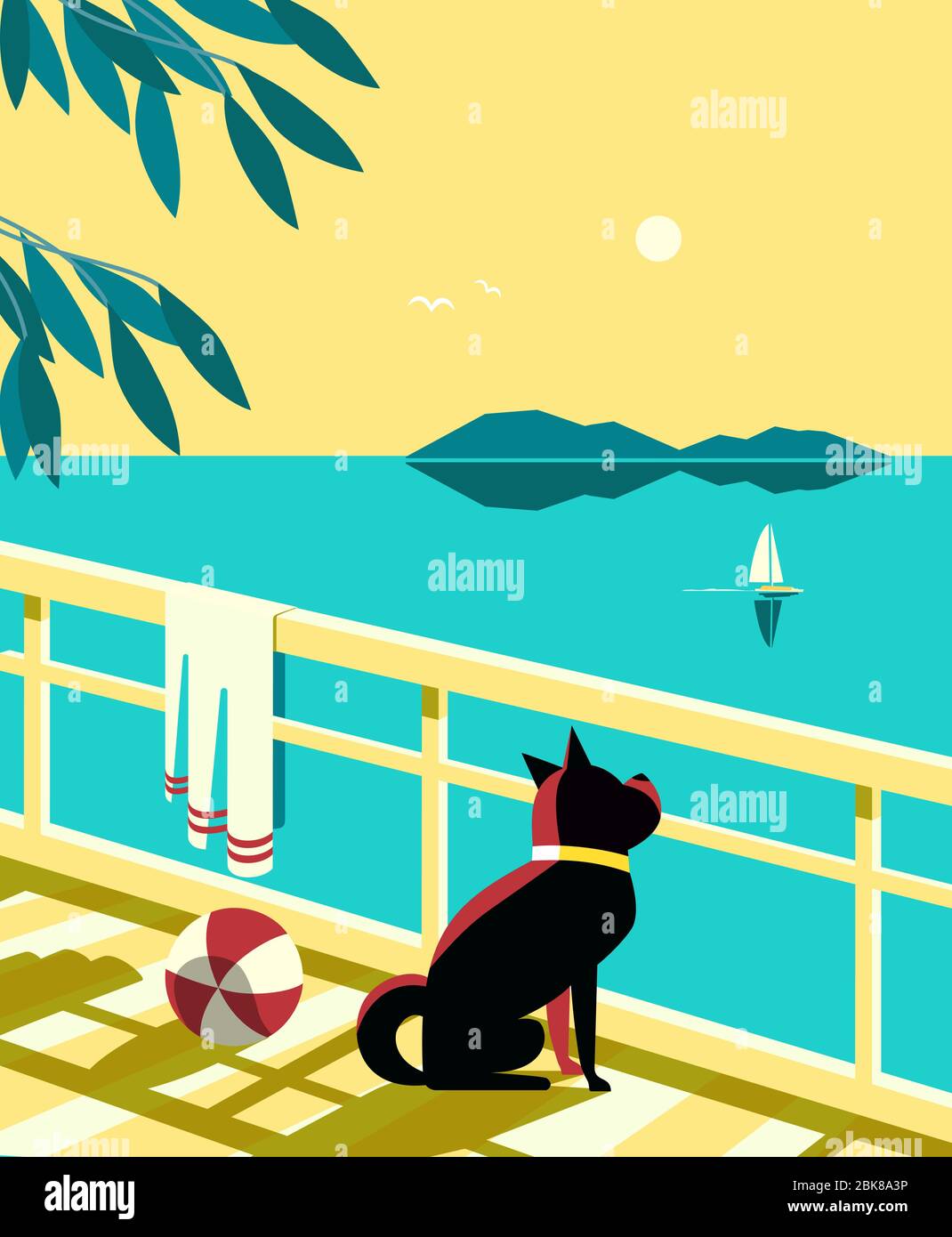 Calm day of sailing Stock Vector Images - Alamy