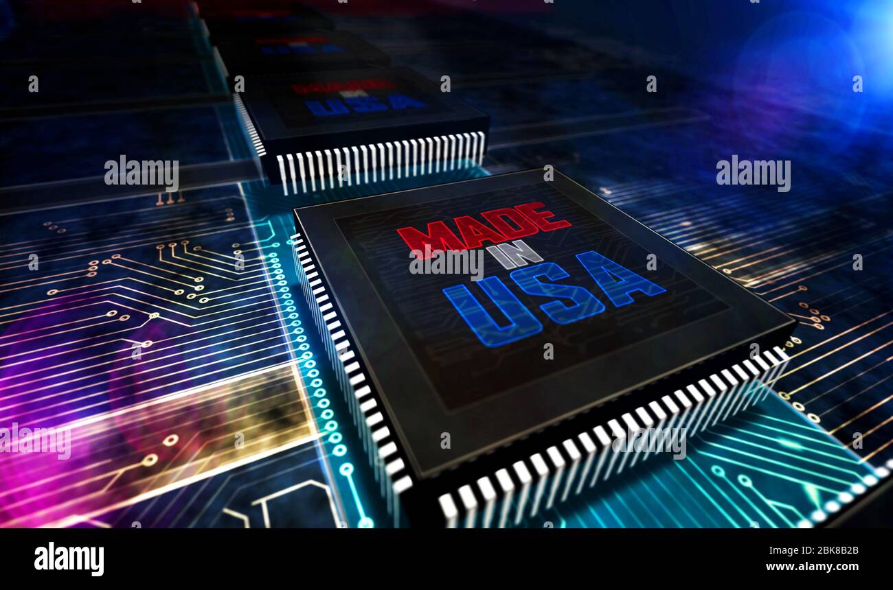 Made in USA. American industry, export and innovation. Modern ...