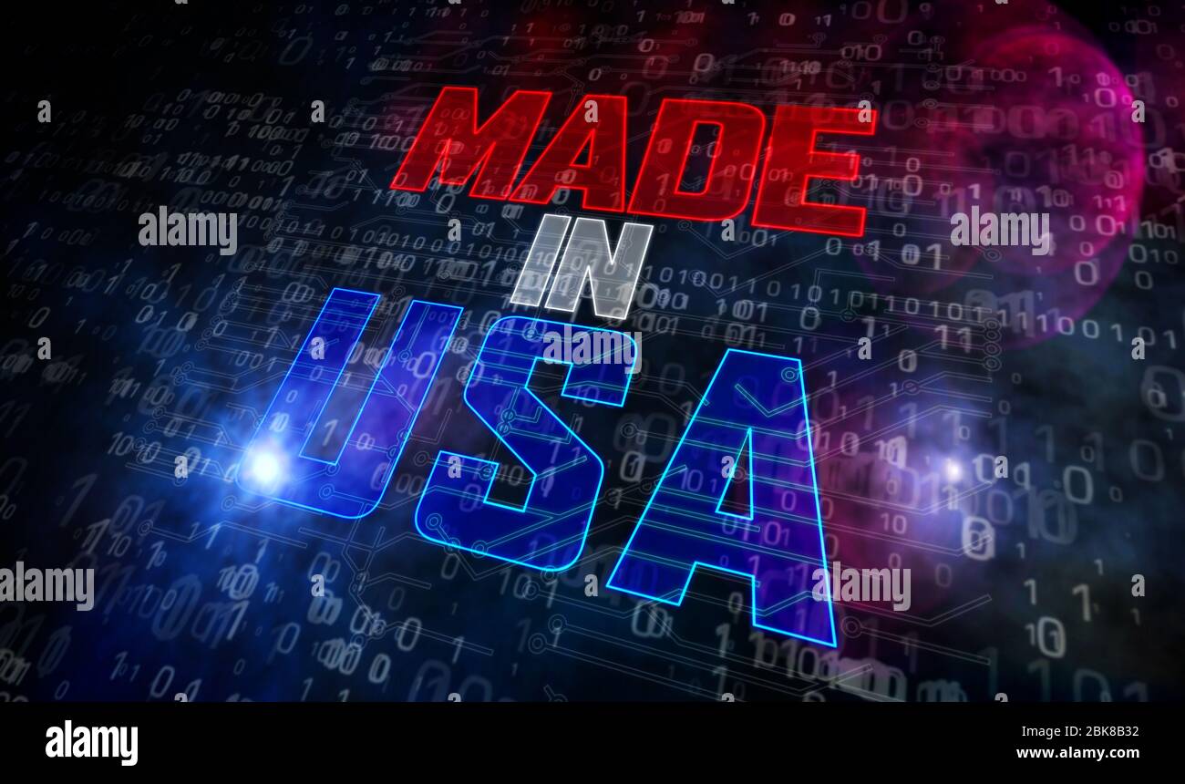 Made in USA. American industry, export and innovation. Modern ...