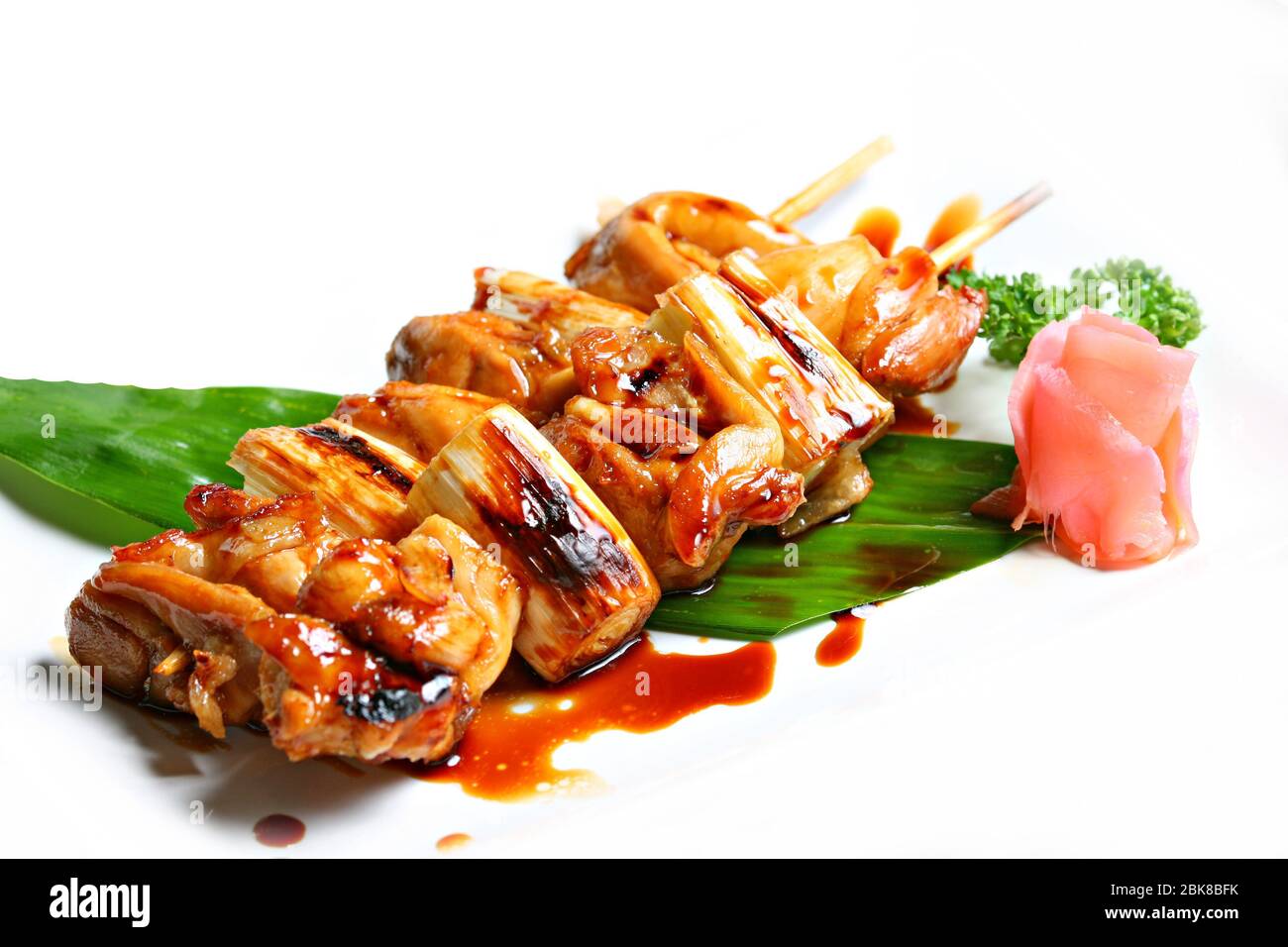 Charcoal grilled chicken Yakitori with tare sauce. Japanese food style ...
