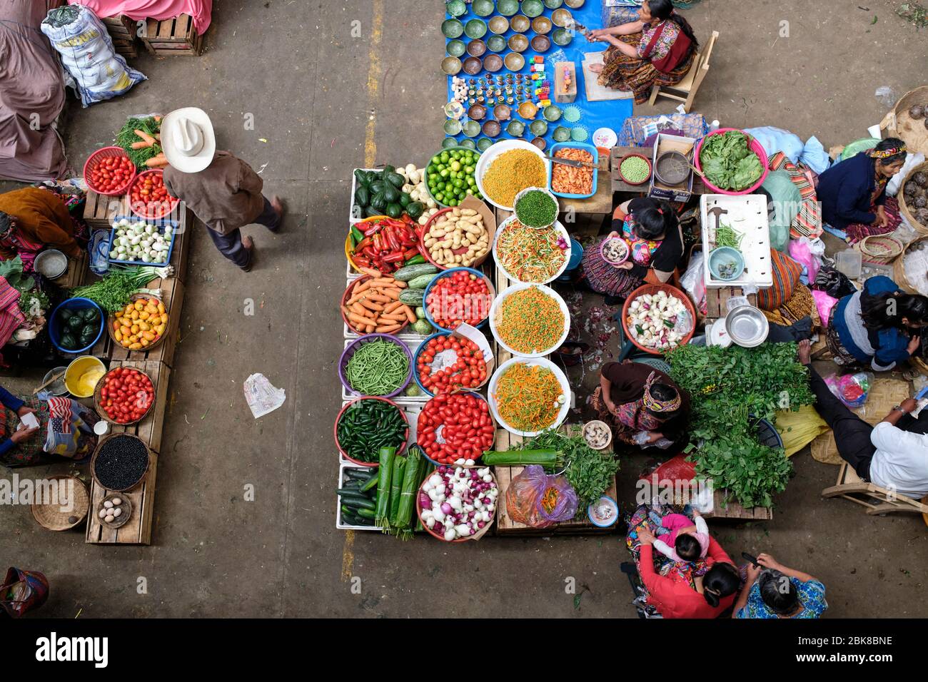 View of an indigenous vegetables market from above Stock Photo - Alamy