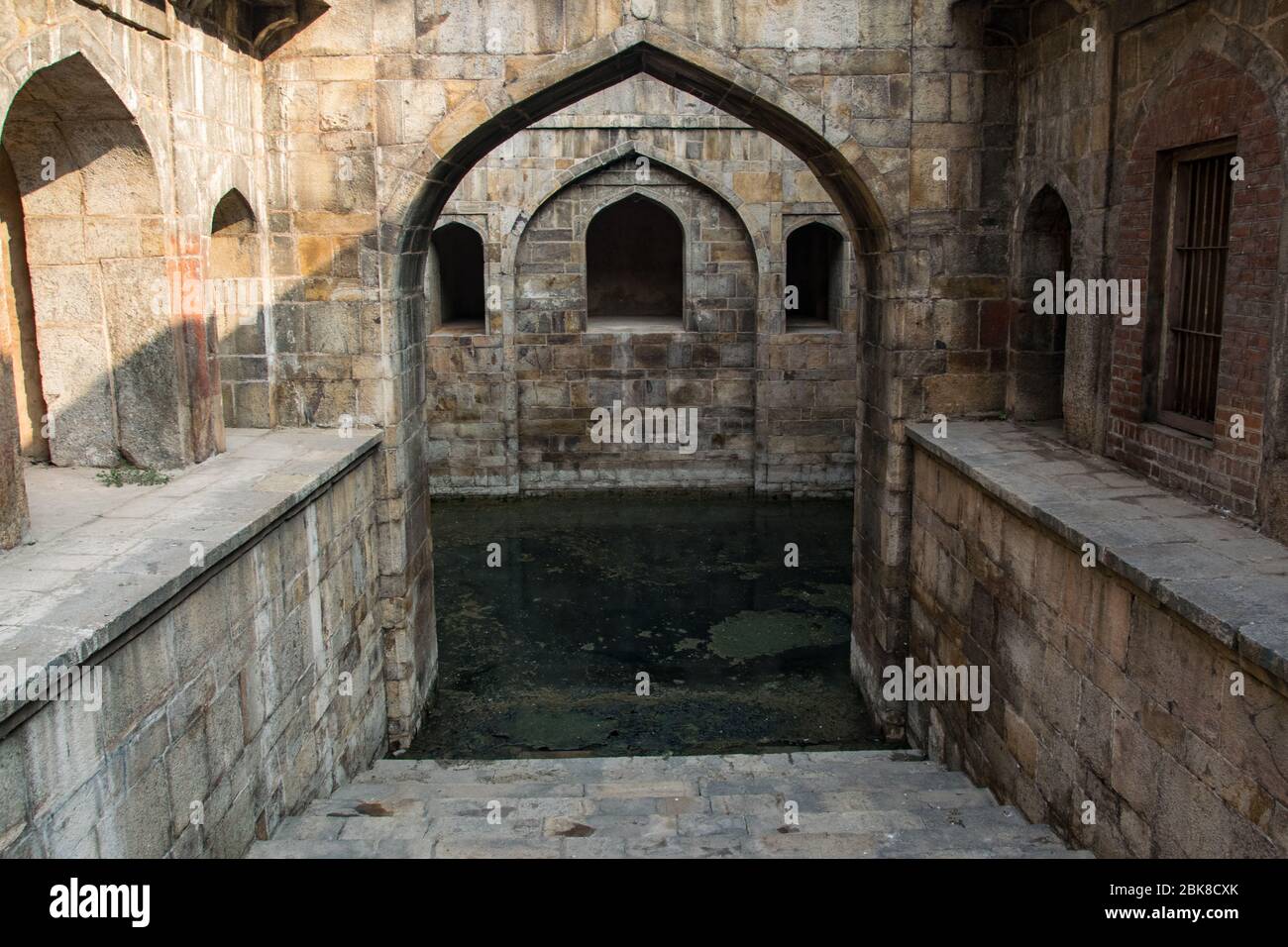 Step well of the red fort in Delhi Stock Photo - Alamy