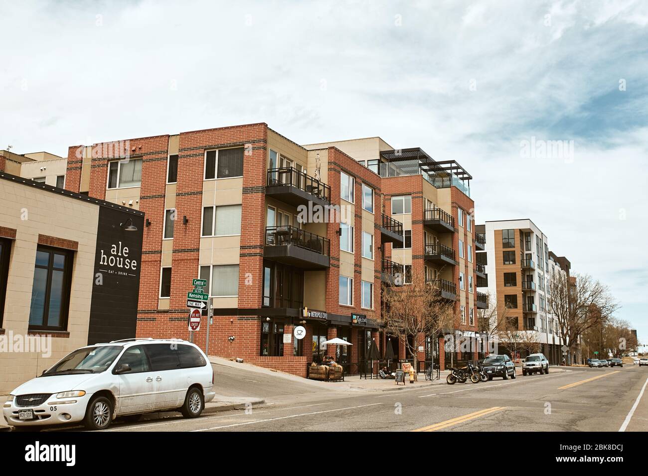Denver, Colorado - May 1st, 2020: Commercial businesses and modern ...