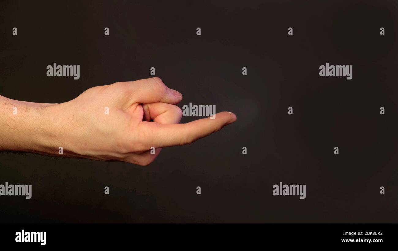 Beckoning hand sign hi-res stock photography and images - Alamy