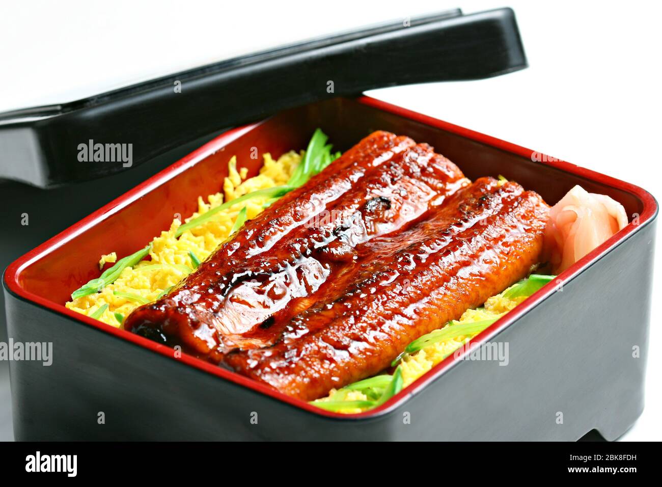 Una Don Broiled eel with egg and dried seaweed topped on Japanese rice ...