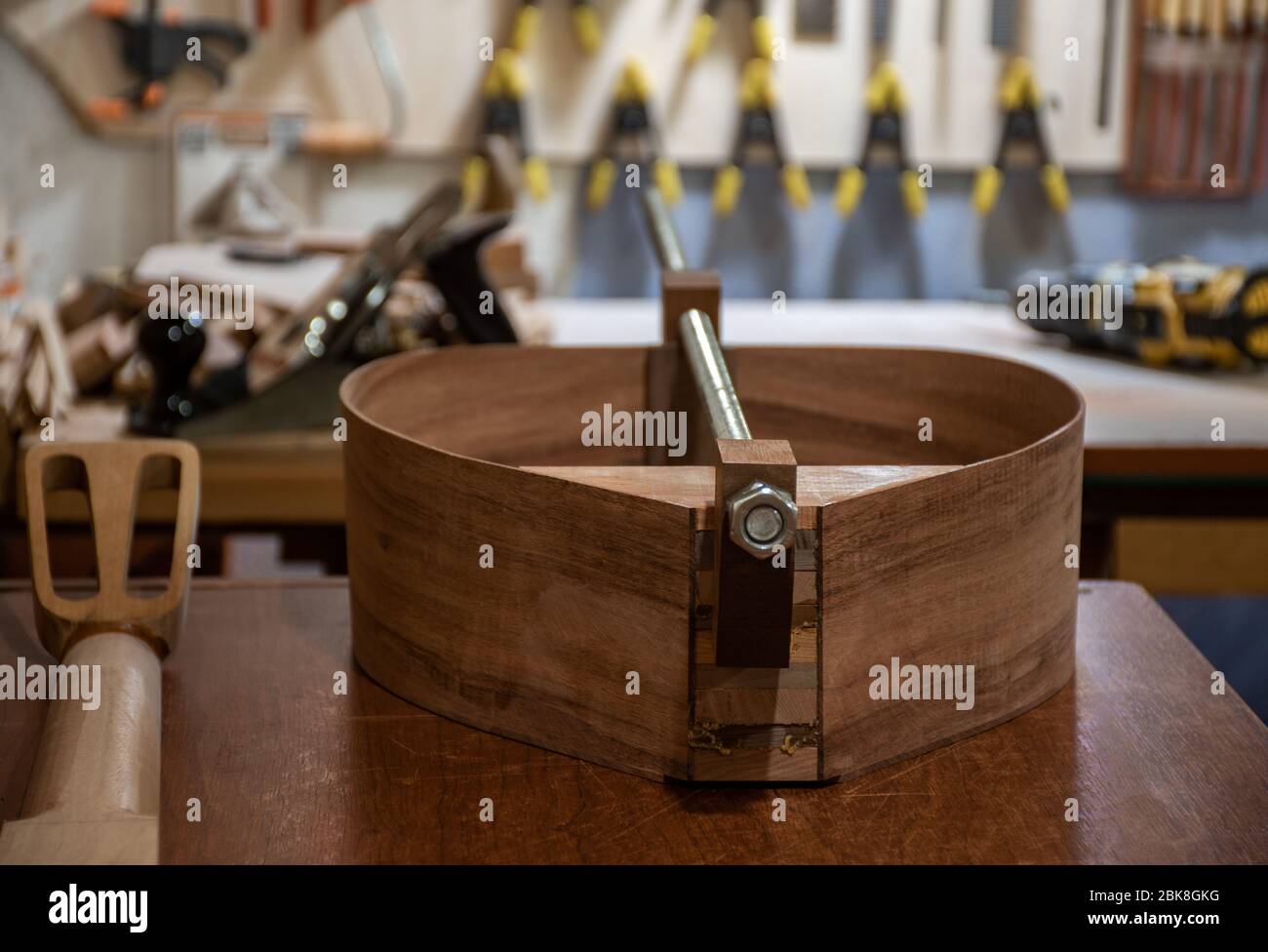An anatolian / mediterranean lavta musical instrument being build in ...