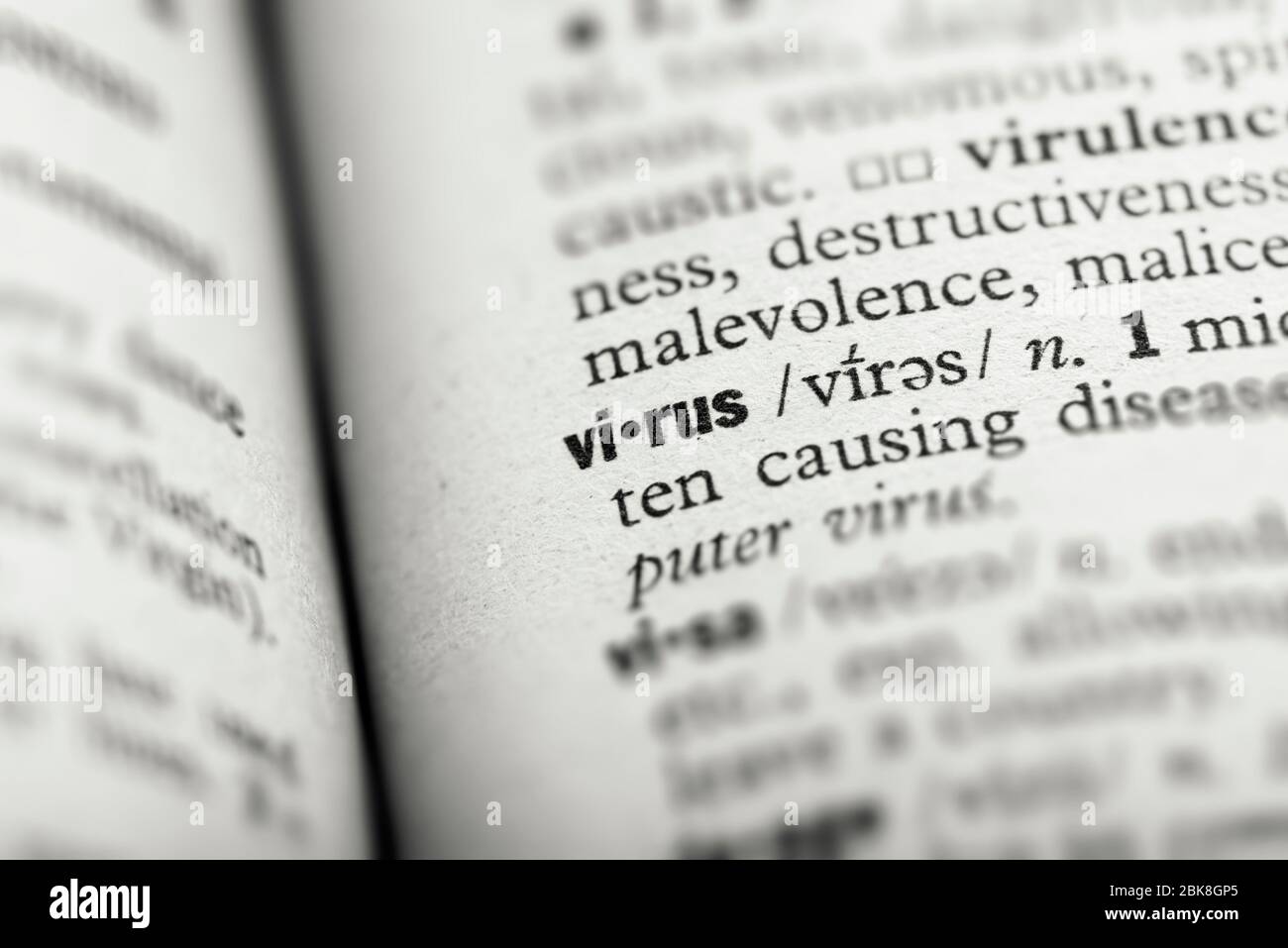 definition the word "Virus" in a dictionary Stock Photo - Alamy