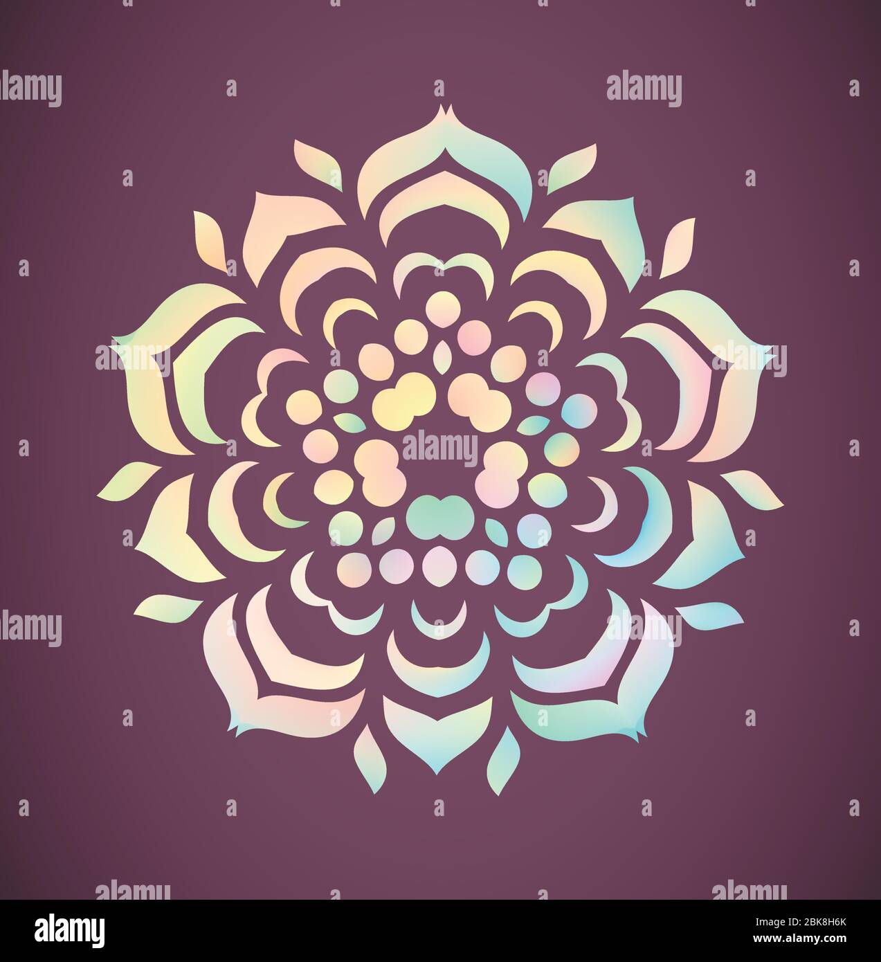 Watercolor pastel mandala texture. Vector hand drawn rainbow doodle ...