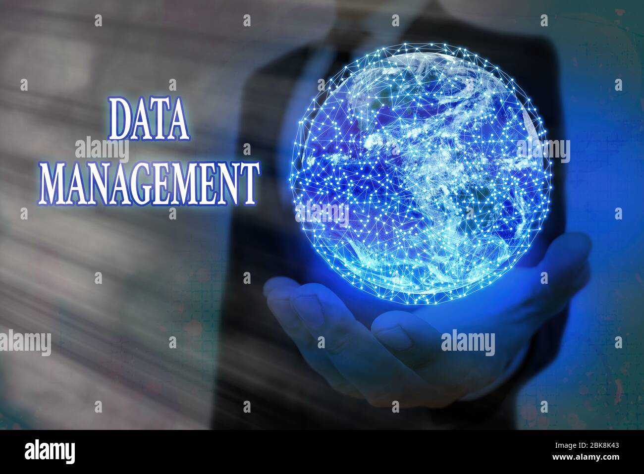 Handwriting text Data Management. Conceptual photo The practice of organizing and maintaining ...