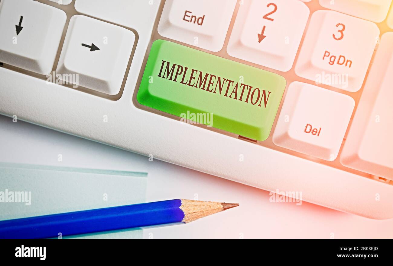 Conceptual Hand Writing Showing Implementation Concept Meaning The Process Of Making Something