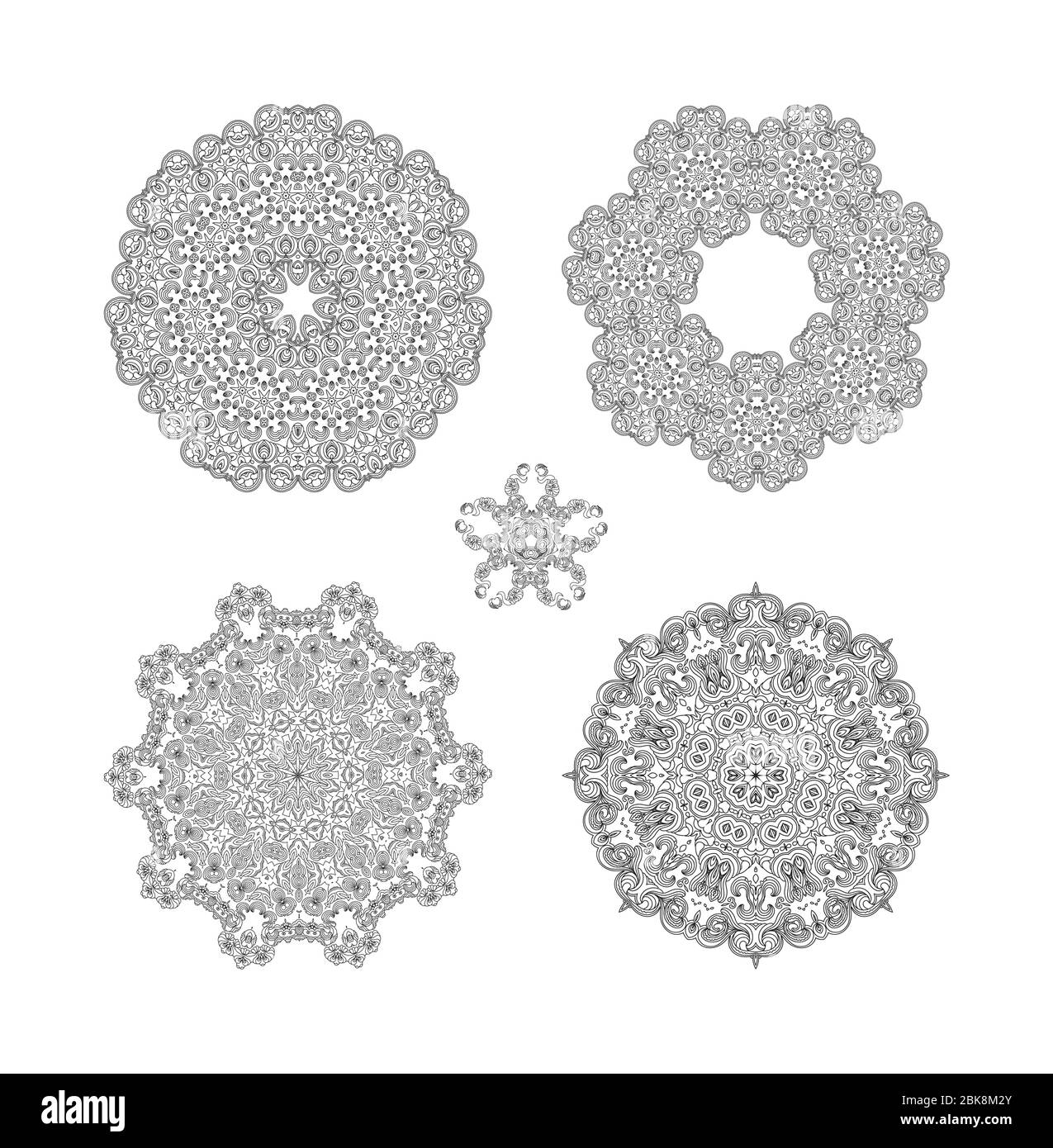 Circle ornament frame. Circular pattern of traditional motifs and ...