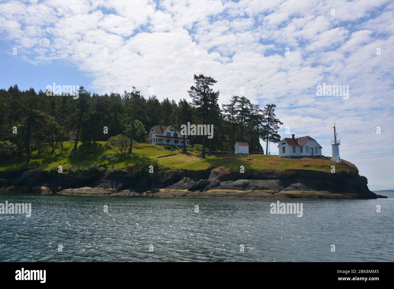 Lighthouse buildings on Stuart Island in the San Juan Islands of ...