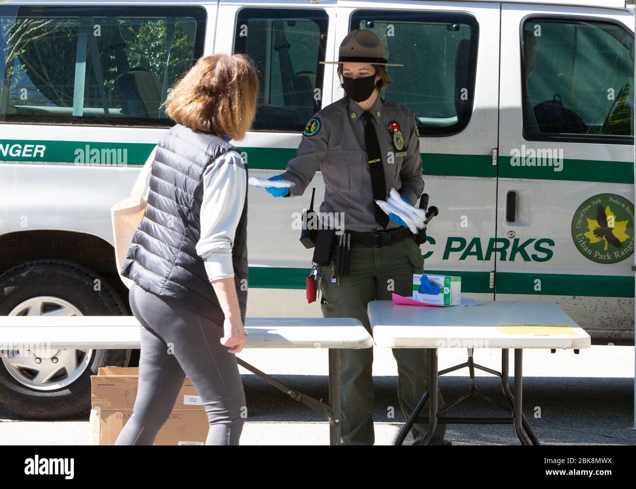 New York, New York, USA. 2nd May, 2020. New York Park Ranger Jill Linn ...