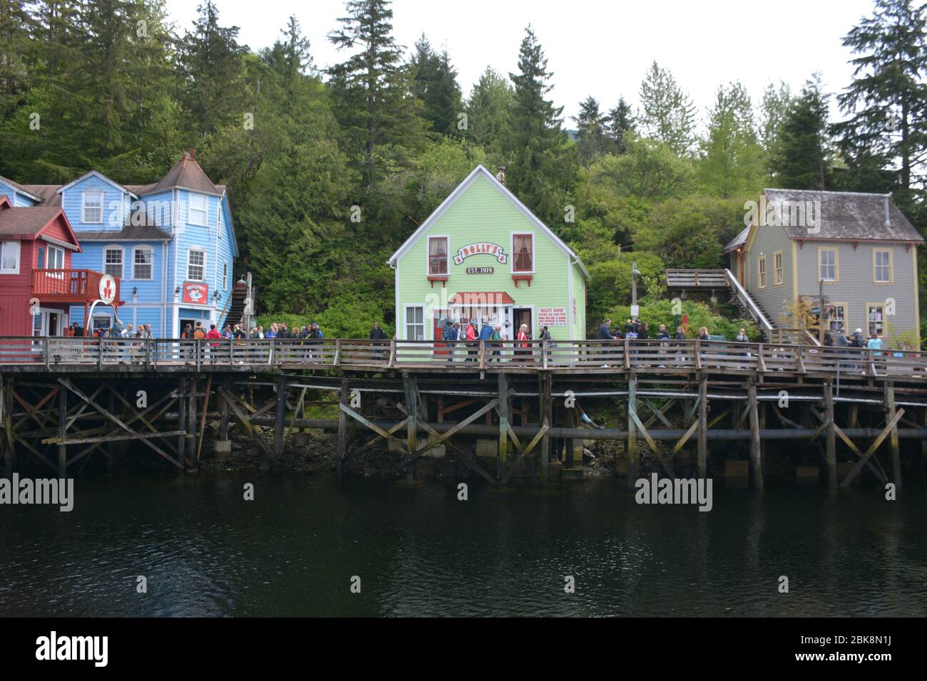 Creek Street boardwalk in the historic town of Ketchikan, Alaska, on ...