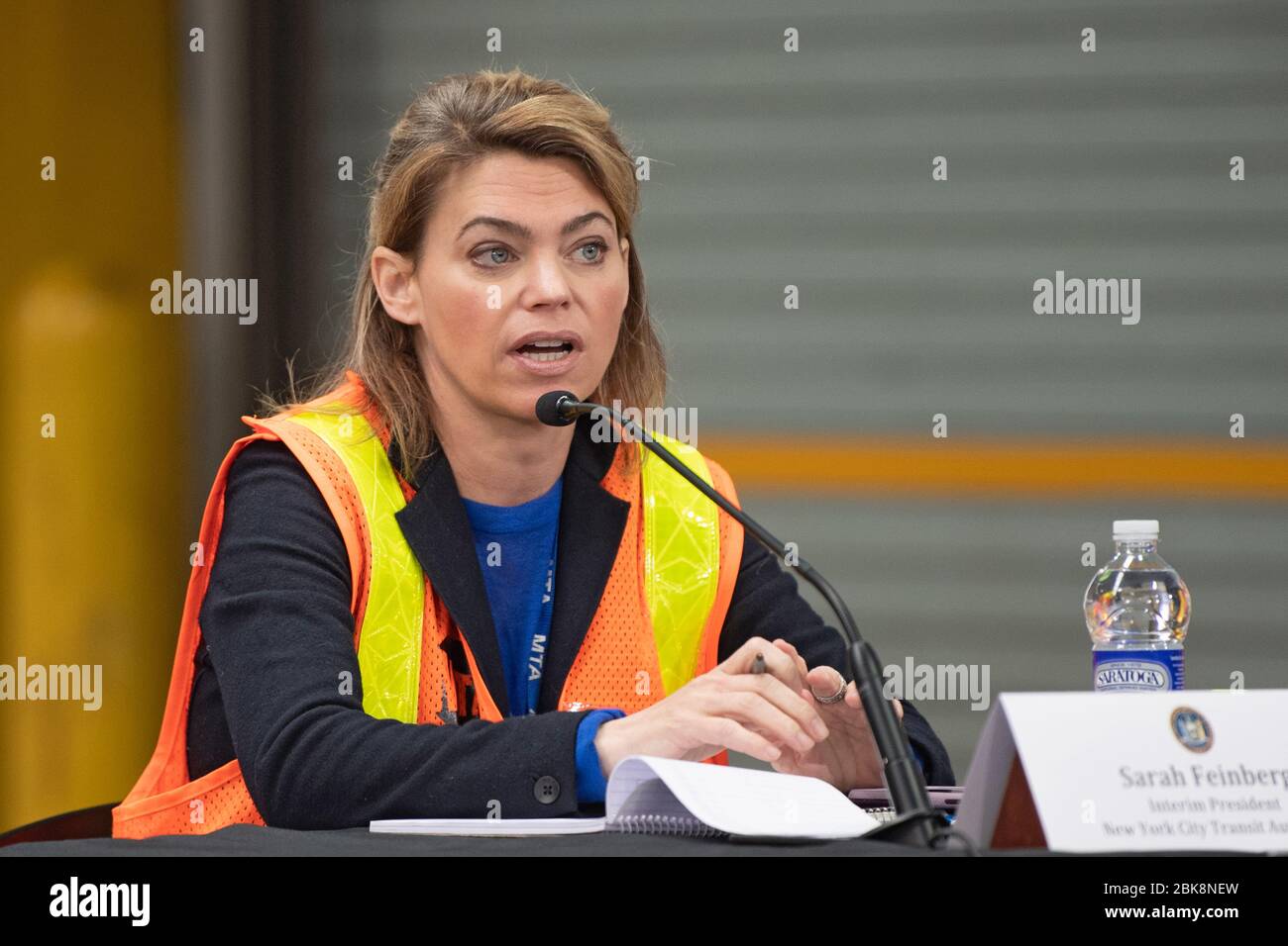 NEW YORK, NY - MAY 2,2020: Sarah Feinberg speaks at a MTA maintenance ...